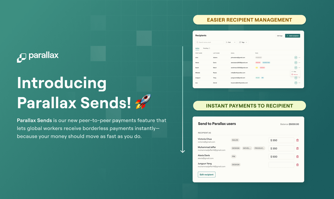 Parallax Sends: Receive and send money instantly within Parallax! – Parallax